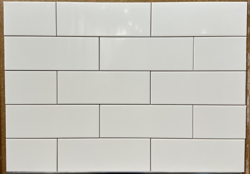 4-1/4” x 12” - Roca - White Ice Bright U081-412 - Ceramic Subway Tile ...