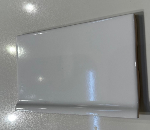 4” x 6” - Roca Tile - U081 White Ice Bright - AT1663 - Ceramic Flat Top ...