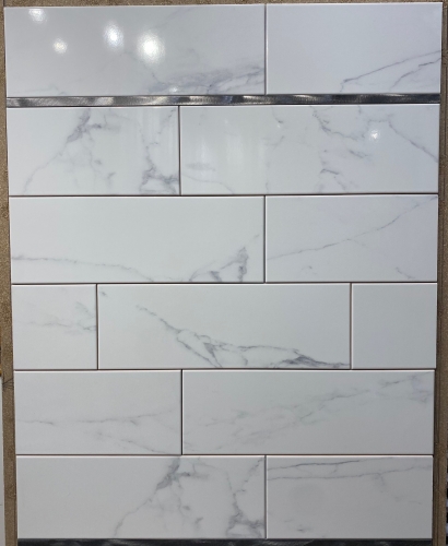 6” x 18” - Roca - Statuary Bright - Ceramic Wall Tile