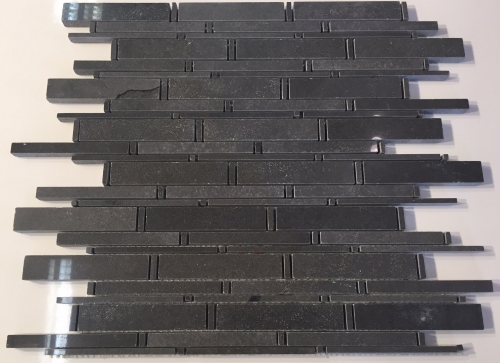 Natural Stone - BASALT Black Random Brick Pattern Mosaic Tile - ON SALE ...