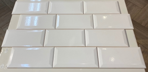 3” x 6” - Roca Tile - U081-BV Beveled White Ice (glossy) - United ...