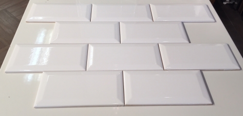 3” x 6” - U.S.C.T. - U081-BV - Beveled White Ice Bright - Ceramic ...