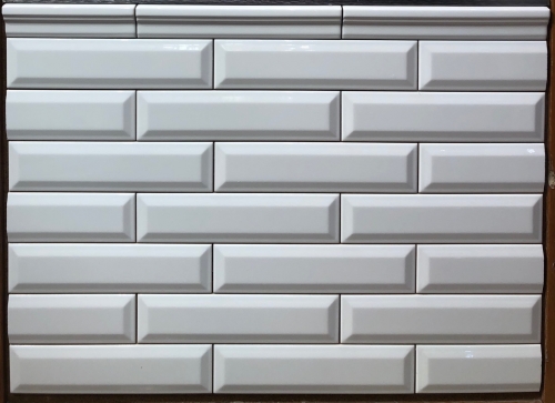 3” x 12” - Deltaker - Glossy White - Ceramic Beveled Subway Tile