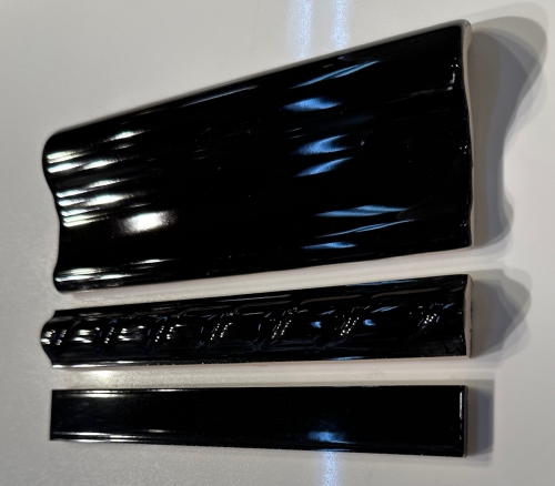 Roca Tile Accents Borders - U759 Black Bright - 2.5”x6” Victorian Chair ...