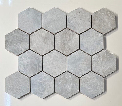 Brennero - Blue Sky BLU - 3 inch Hexagon Porcelain Mosaic Tile