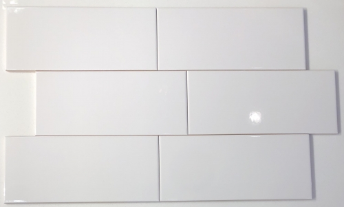 4-1/4” x 10” - U.S.C.T. - U081 White Ice Bright - Ceramic Subway Tile ...