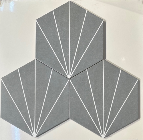 9” x 10” - CERLAT - Compostela Hexagon Gris - Porcelain Tiles - ON SALE ...