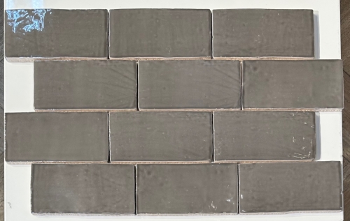 3” x 6” - Advance Ceramics - Chelsea Grafiti Grey - Wavy Ceramic Subway ...