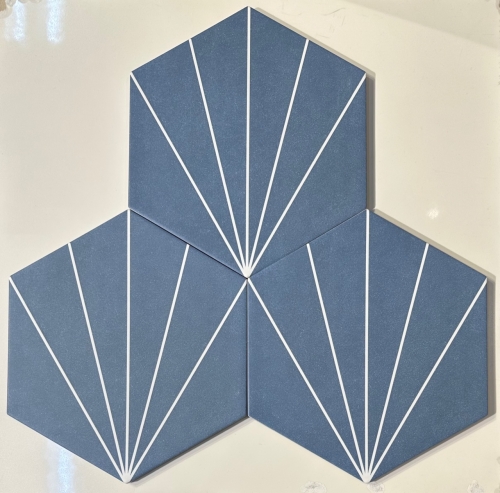 9” x 10” - CERLAT - Compostela Hexagon Azul - Porcelain Tiles * - ON ...