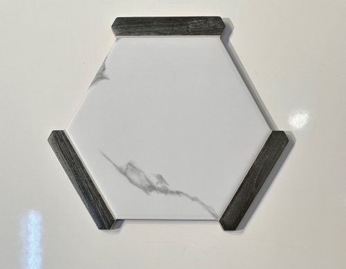 8” x 9” - Monopole - AVANT -Denia Graphite - Interlocking Hexagon ...