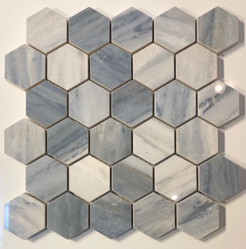 2 inch Hexagon - Gazzini - Iconic Blue - Polished Porcelain Mosaic Tile