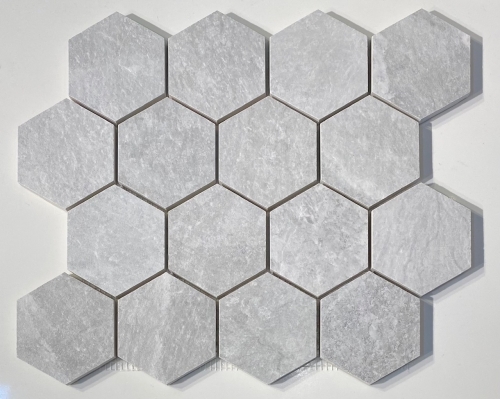Gazzini - 3 inch Hexagon Monolith White - Porcelain Mosaic Tile