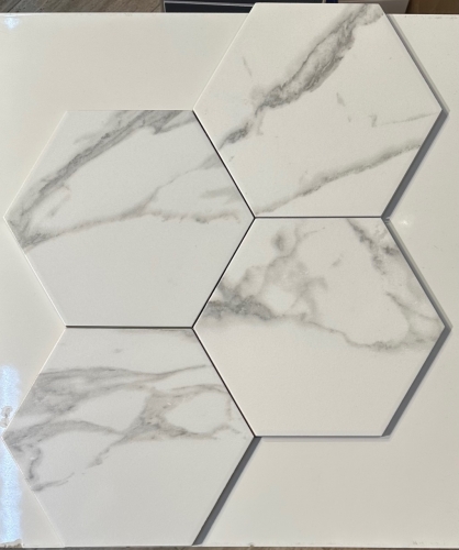 8” x 9” - Roca - Hexagon Statuary Matte - UFSTUP101-89H - Porcelain ...