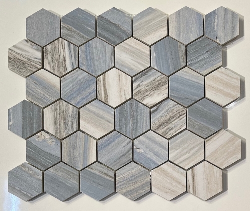 Cinca - Fossil Natural Blue - 2 inch Hexagon Porcelain Mosaic Tile