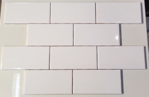 3” x 6” - U.S.C.T. - U081 White Ice Bright - Ceramic Subway Tile - Roca ...