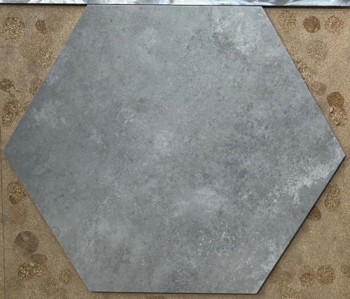 20” x 24” - ABITARE - Icon Smoke - Hexagon - Porcelain Tile