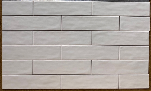3” x 12” - Monopole - Miracle White - Mother of Pearl - Ceramic Subway Tile