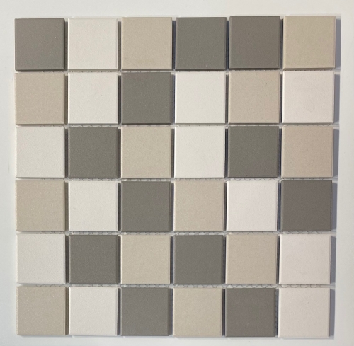 2 inch Square - Mix Grey - Unglazed Porcelain Mosaic Tile - V-JWB35444 ...