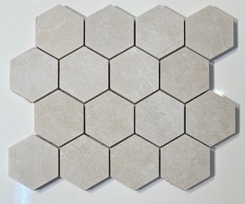 Gazzini Tile - NEXXT IVORY - 3 inch Hexagon Porcelain Mosaic Tile
