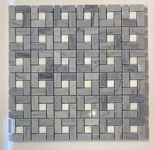 Pinwheel / Spiral - Bardiglio Gray with White Dot - Polished Marble ...