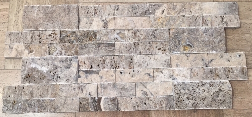 6" x 24" - Silver Travertine - Natural Stone Ledger Panel