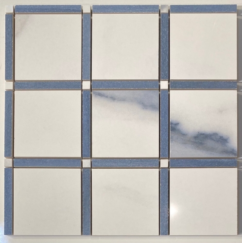 Gazzini - Timeless - Atlantic Blue - Polished Porcelain Mosaic Tile