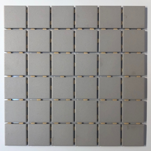 Roca Tile - 2” x 2” Square - Tender Grey - Unglazed Dot Mounted ...